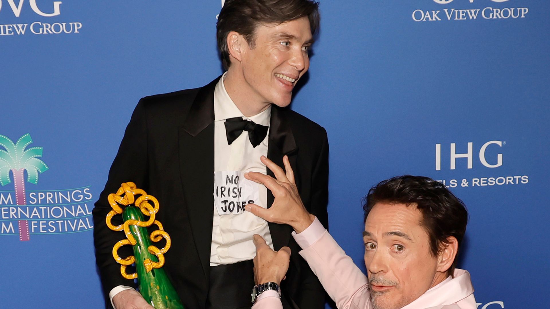 Cillian Murphy und Robert Downey Jr. albern bei Event rum