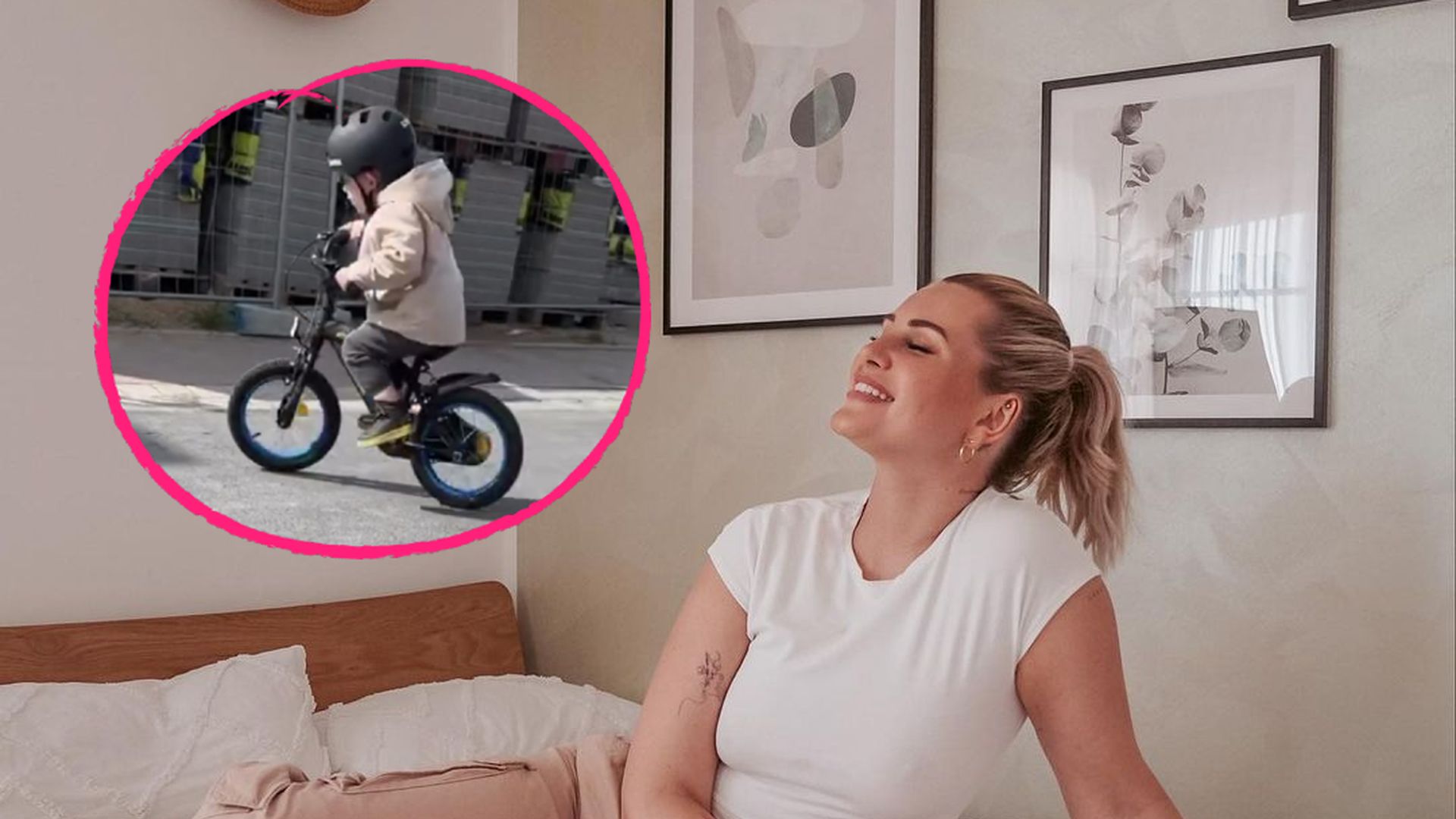 Schon so groß! Maren Wolfs Sohn Lyan fährt bereits Fahrrad
